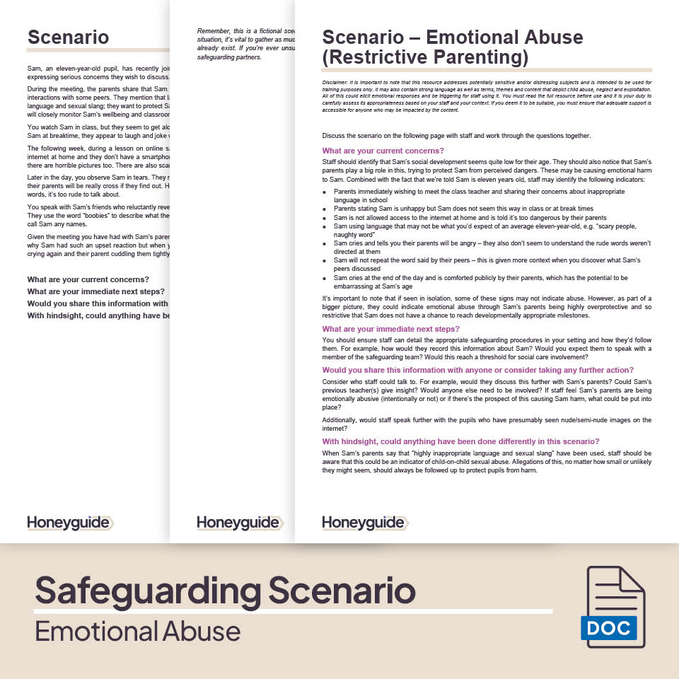 Emotional Abuse: Safeguarding Training Bundle | Honeyguide SLS ...
