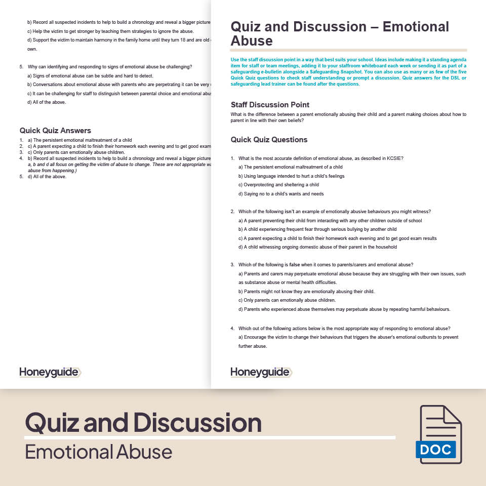Emotional Abuse: Safeguarding Training Bundle | Honeyguide SLS ...