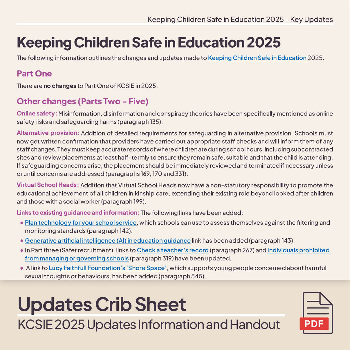 Free KCSIE 2025 Safeguarding Update PowerPoint & Handout – Honeyguide ...