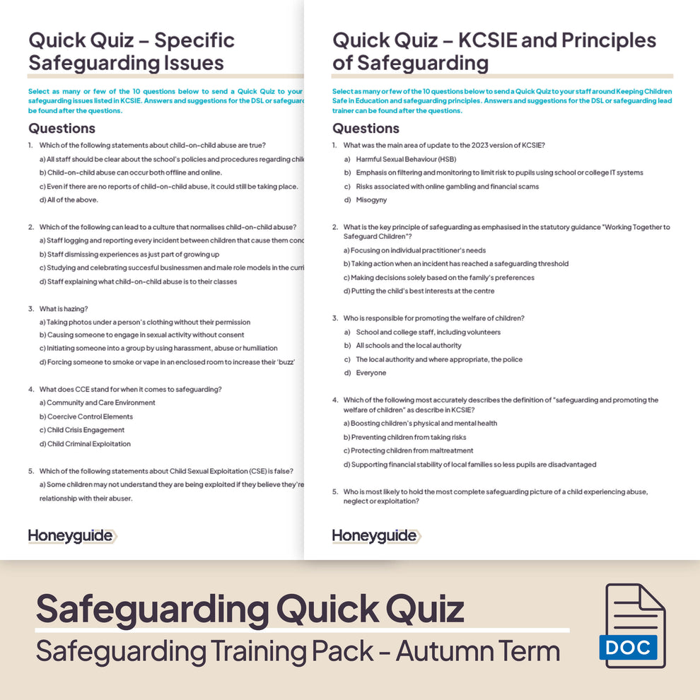 Safeguarding Training Pack - Autumn Term | Honeyguide SLS – Honeyguide ...