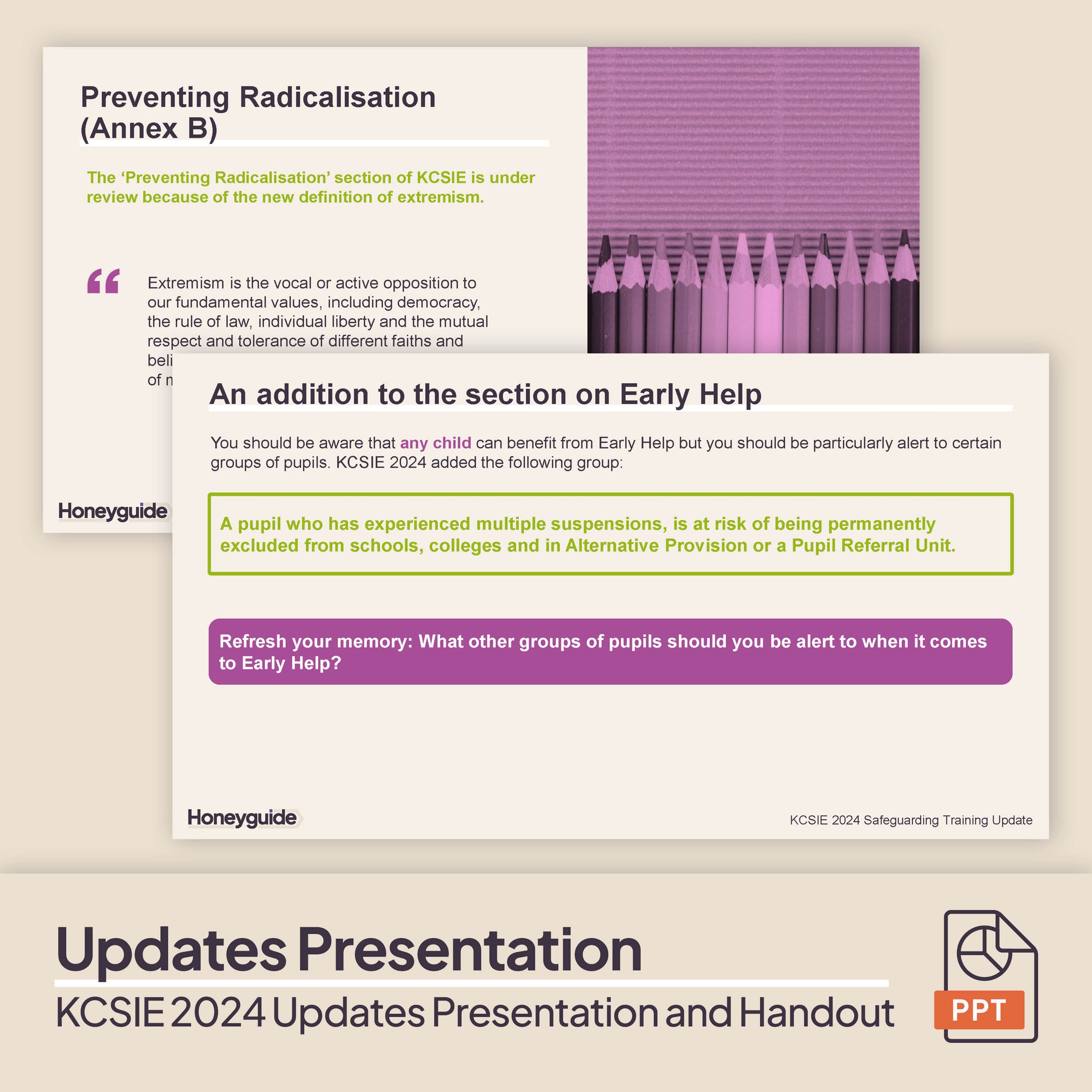 KCSIE 2024 Training Update PowerPoint and Handout – Honeyguide School Leader Support