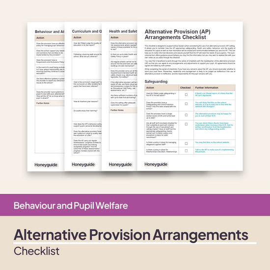 Alternative Provision (AP) Arrangements Checklist | Honeyguide SLS ...
