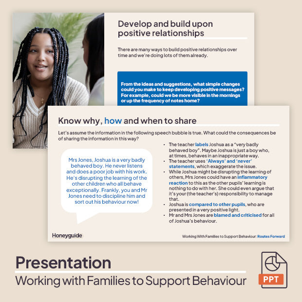 Working With Families to Support Behaviour: CPD Session | Honeyguide ...