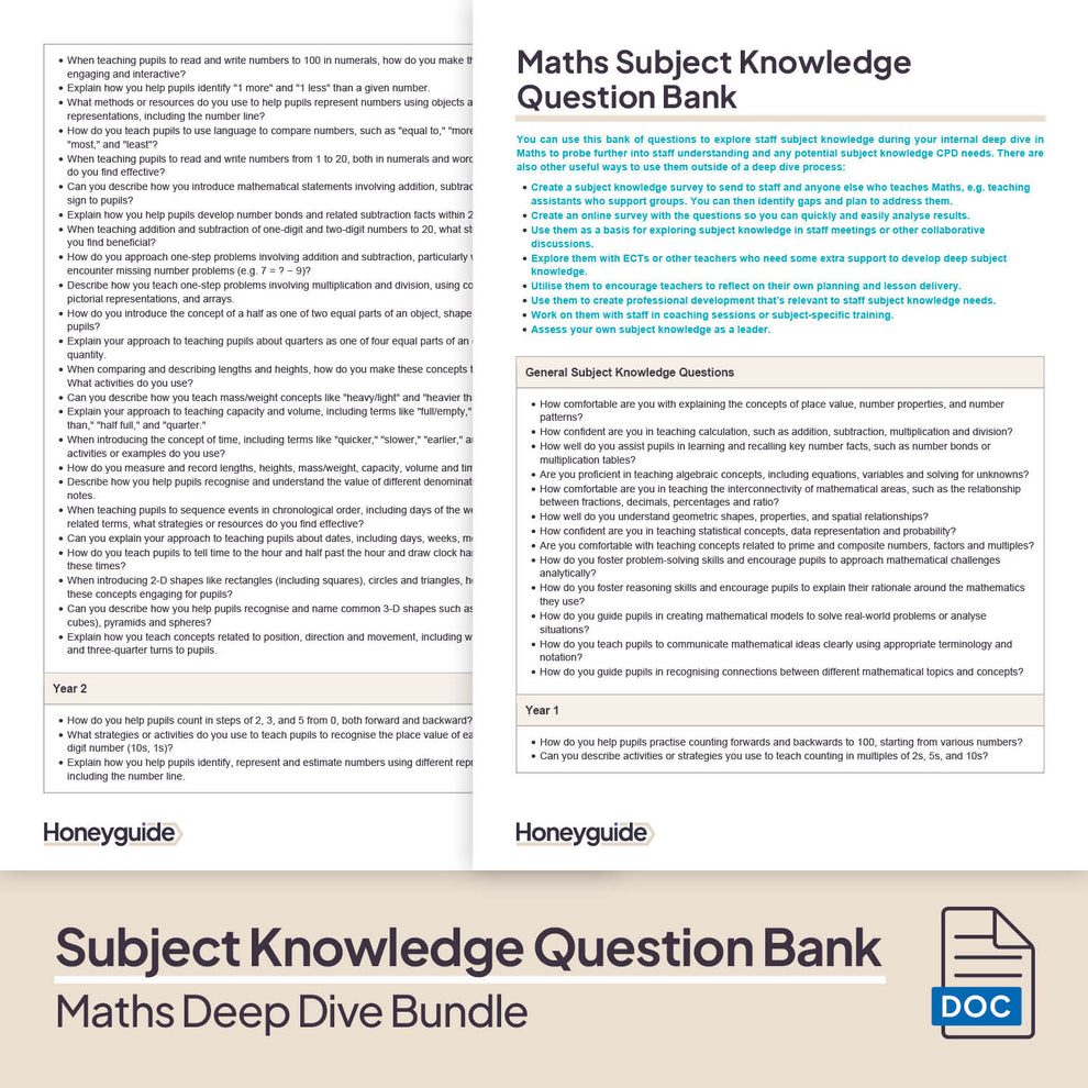 Maths Deep Dive and Subject Knowledge Bundle | Honeyguide SLS ...