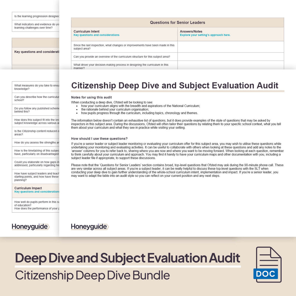 Citizenship Deep Dive and Subject Knowledge Bundle | Honeyguide SLS ...
