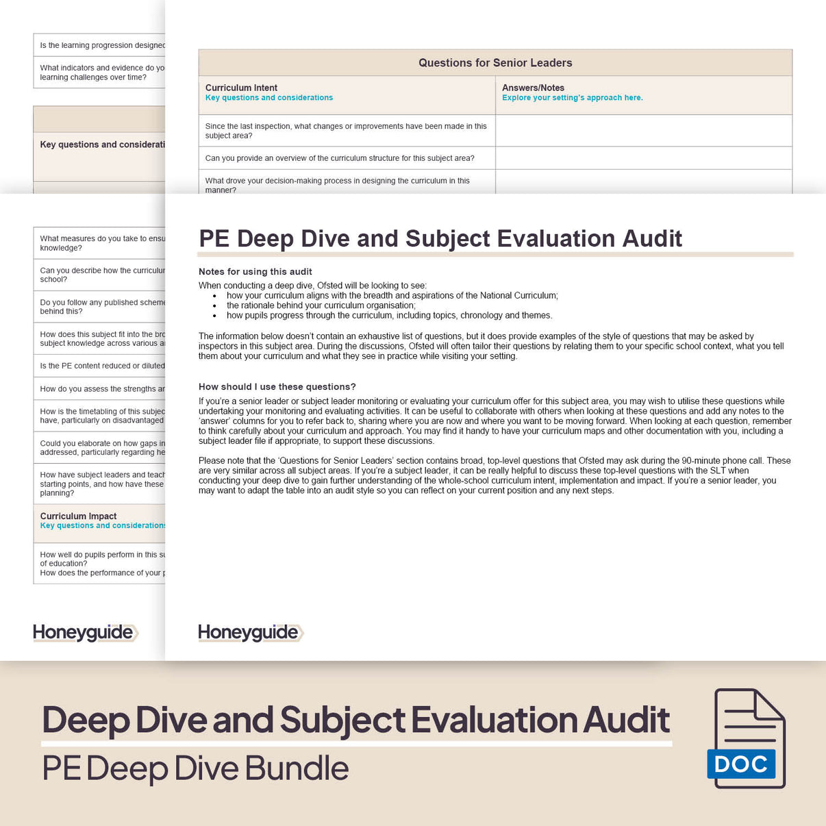 PE Deep Dive and Subject Knowledge Bundle | Honeyguide SLS – Honeyguide ...