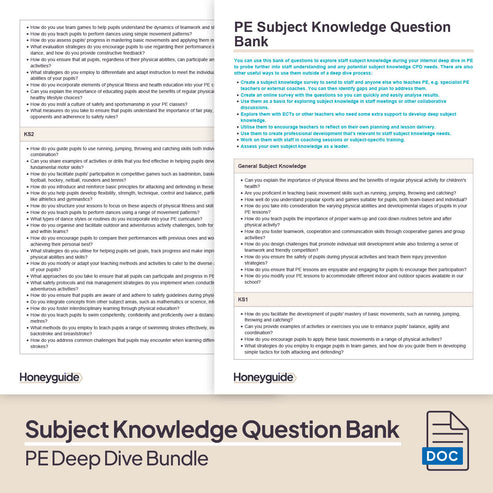 PE Deep Dive and Subject Knowledge Bundle | Honeyguide SLS – Honeyguide ...