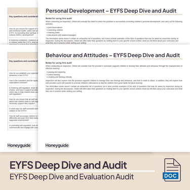 EYFS Deep Dive and Evaluation Audit Bundle | Honeyguide SLS ...