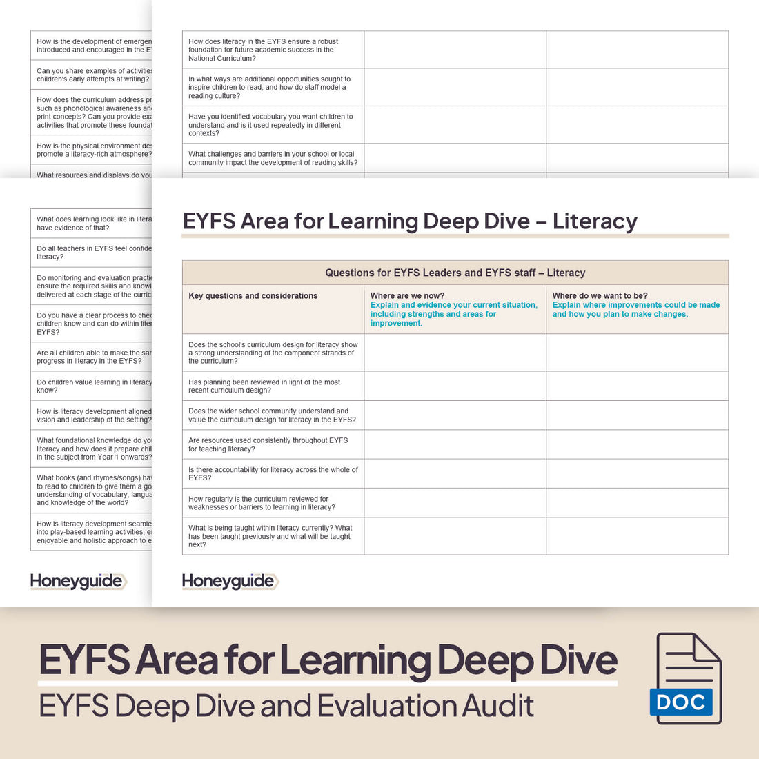 EYFS Deep Dive and Evaluation Audit Bundle | Honeyguide SLS ...