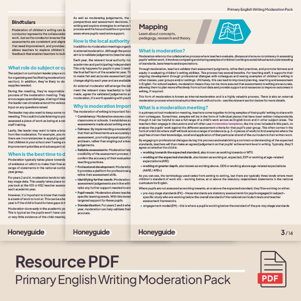 Primary English Writing Moderation Pack | Honeyguide SLS – Honeyguide ...