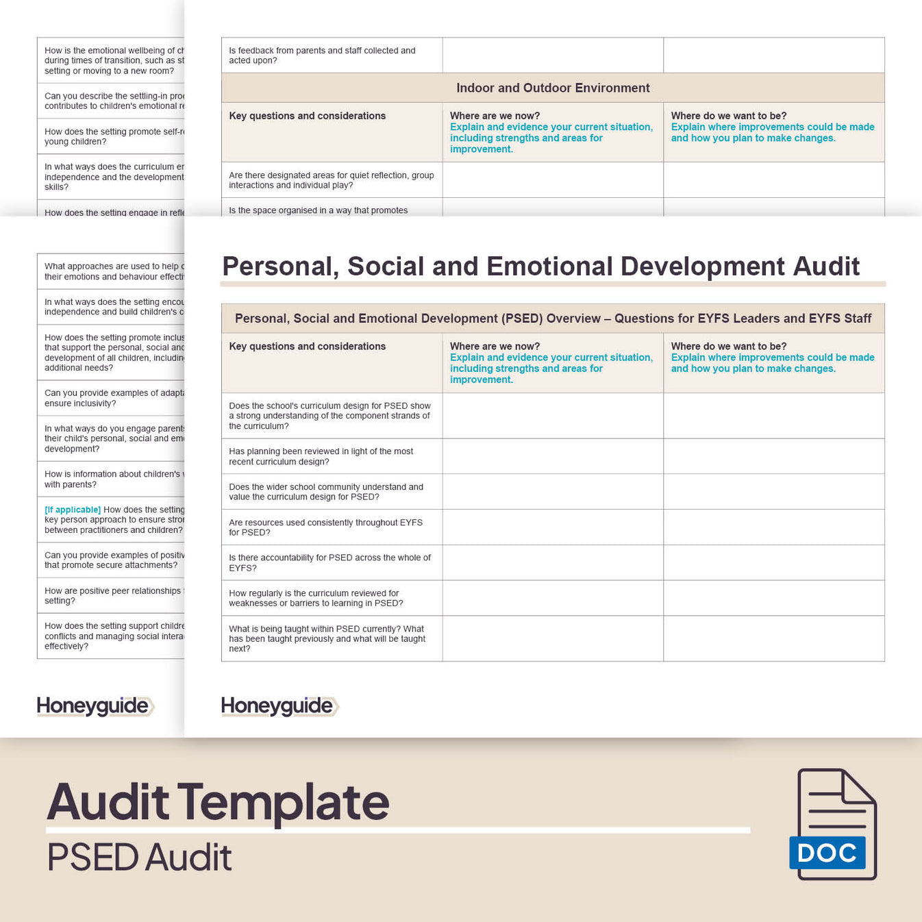 Personal, Social and Emotional Development Audit Pack | Honeyguide SLS ...
