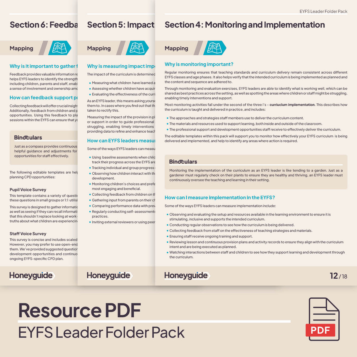 EYFS Leader Folder Pack | Honeyguide School Leader Support