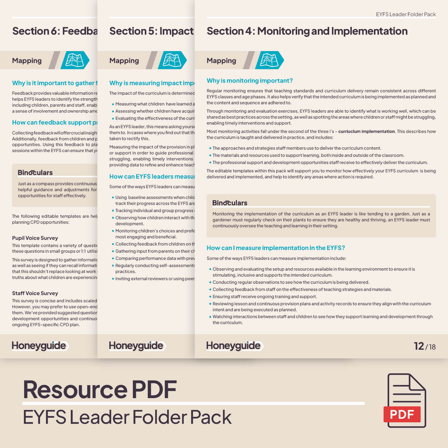 EYFS Leader Folder Pack | Honeyguide School Leader Support