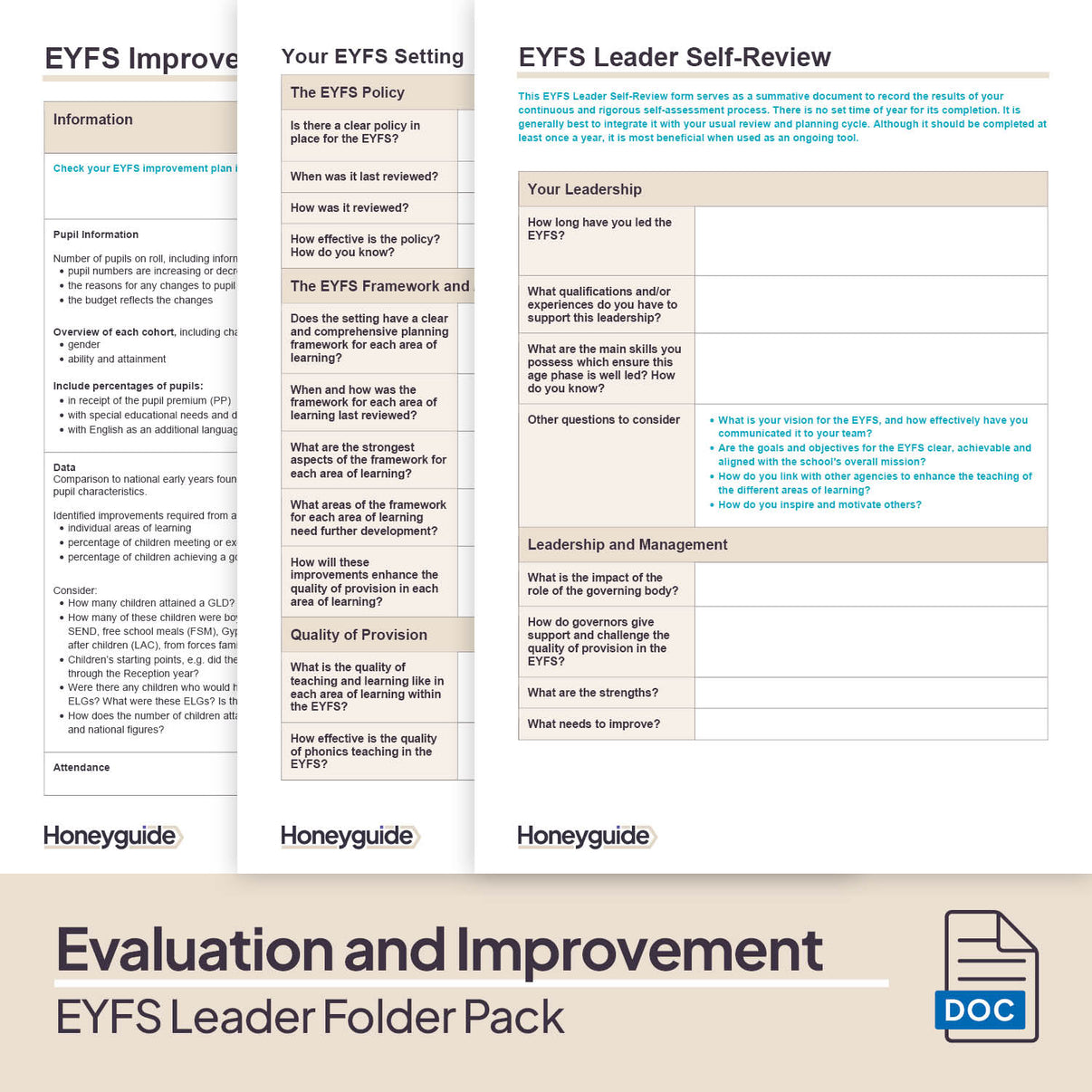 EYFS Leader Folder Pack | Honeyguide School Leader Support