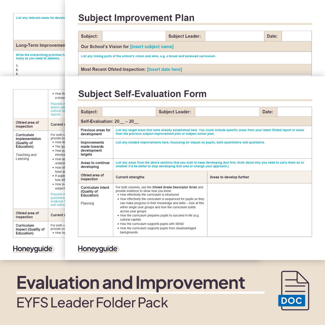 EYFS Self-Evaluation Template Bundle | Ofsted Toolkit Aligned Early ...