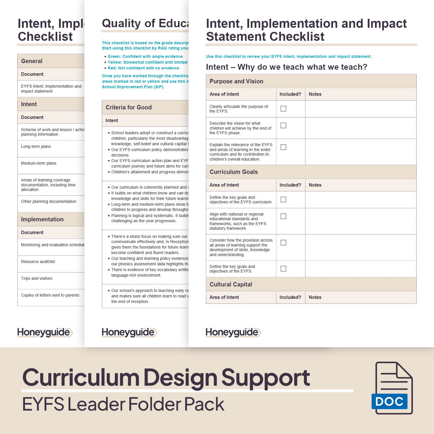EYFS Leader Folder Pack | Honeyguide School Leader Support