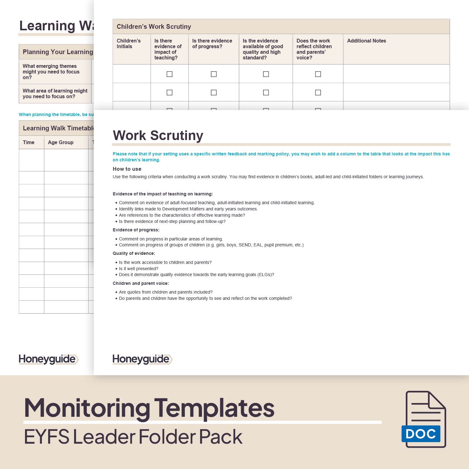 EYFS Leader Folder Pack | Honeyguide School Leader Support