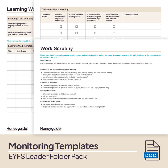 EYFS Leader Folder Pack | Honeyguide School Leader Support