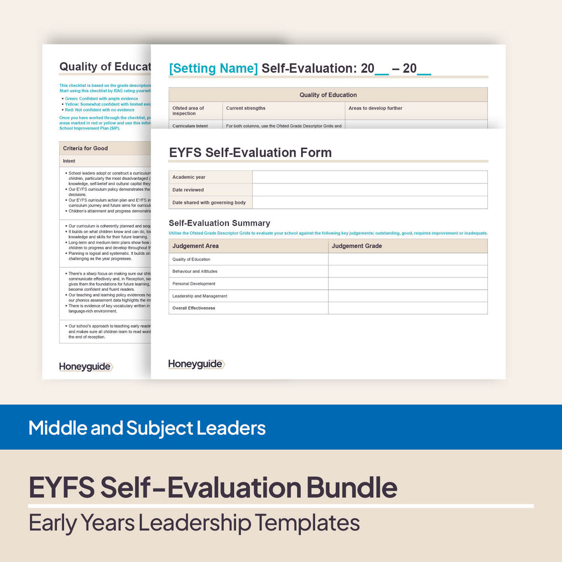EYFS Self-Evaluation Bundle | Honeyguide SLS – Honeyguide School Leader ...