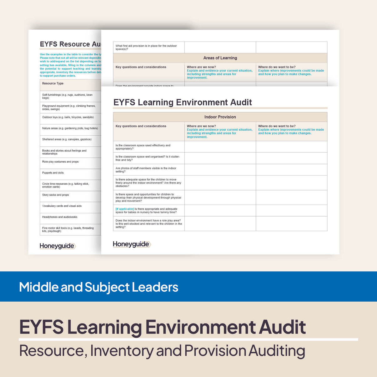 EYFS Learning Environment and Resource Audit Bundle – Honeyguide School Leader Support