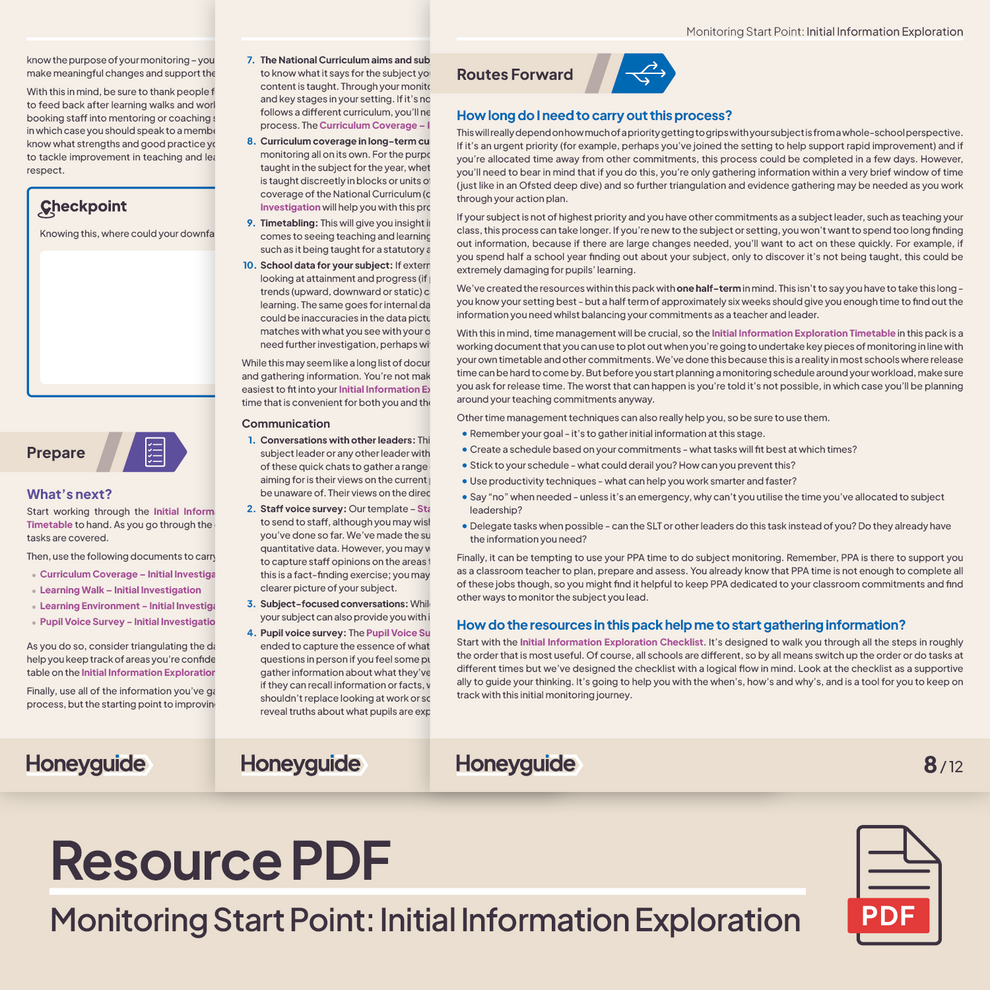Monitoring Start Point: Initial Information Exploration | Honeyguide ...