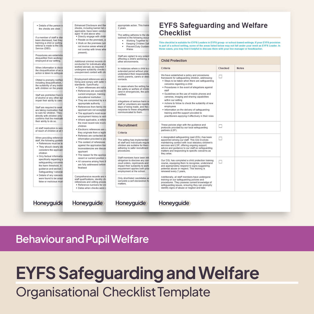 EYFS Safeguarding and Welfare Checklist (2025 EYFS Framework ...