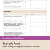 EYFS Safeguarding and Welfare Checklist (2025 EYFS Framework ...