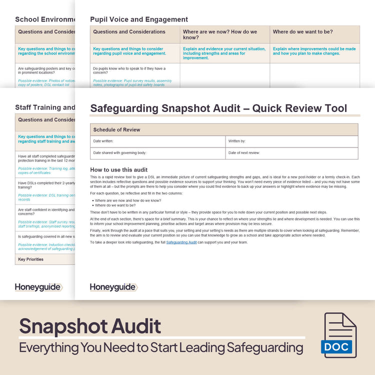 Safeguarding and Child Protection Policy Checklist | Honeyguide SLS ...