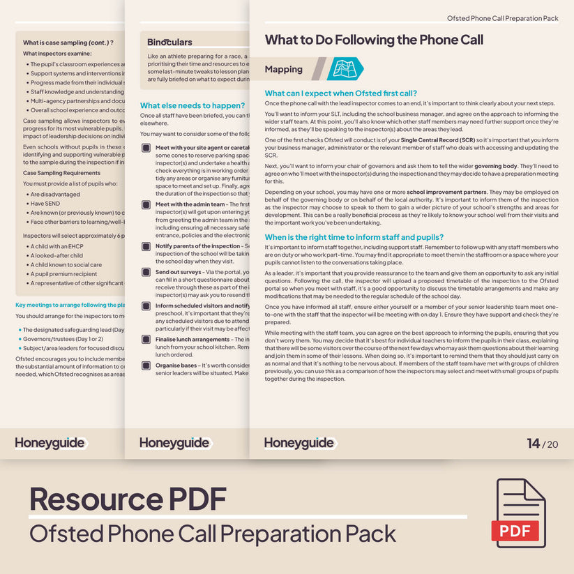 Ofsted Phone Call Preparation Pack 2025 | Honeyguide – Honeyguide ...