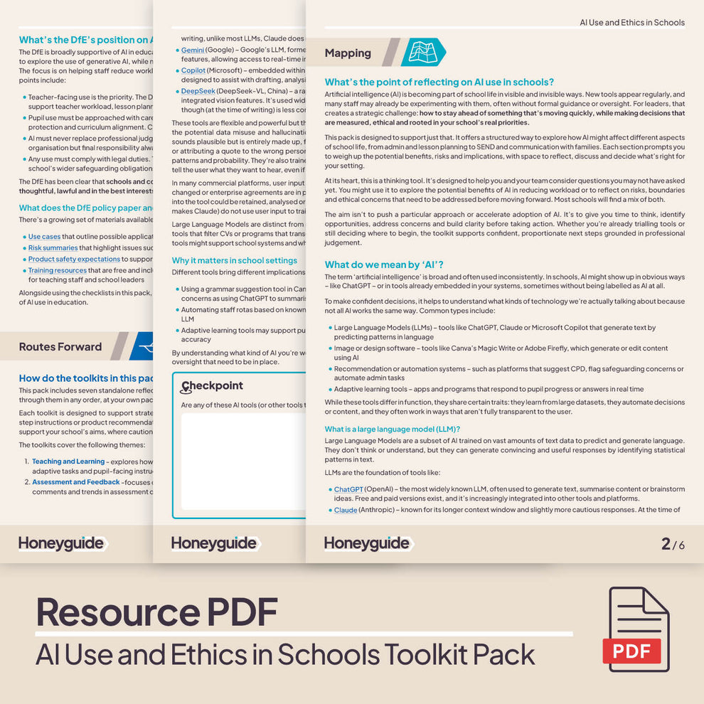 AI Reflection Toolkit for School Leaders – Honeyguide School Leader Support
