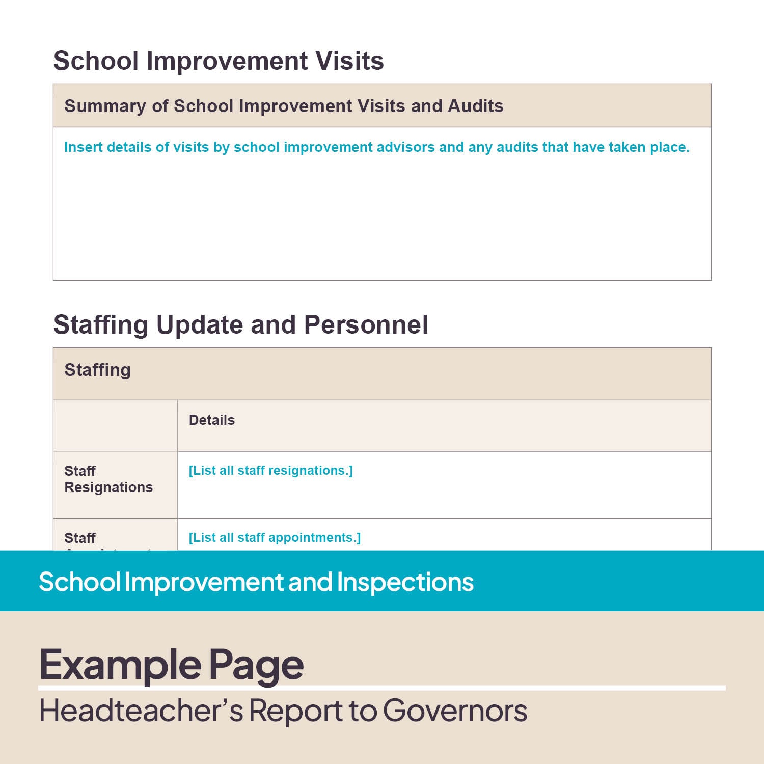 Headteacher's Report to Governors Template | Honeyguide SLS ...