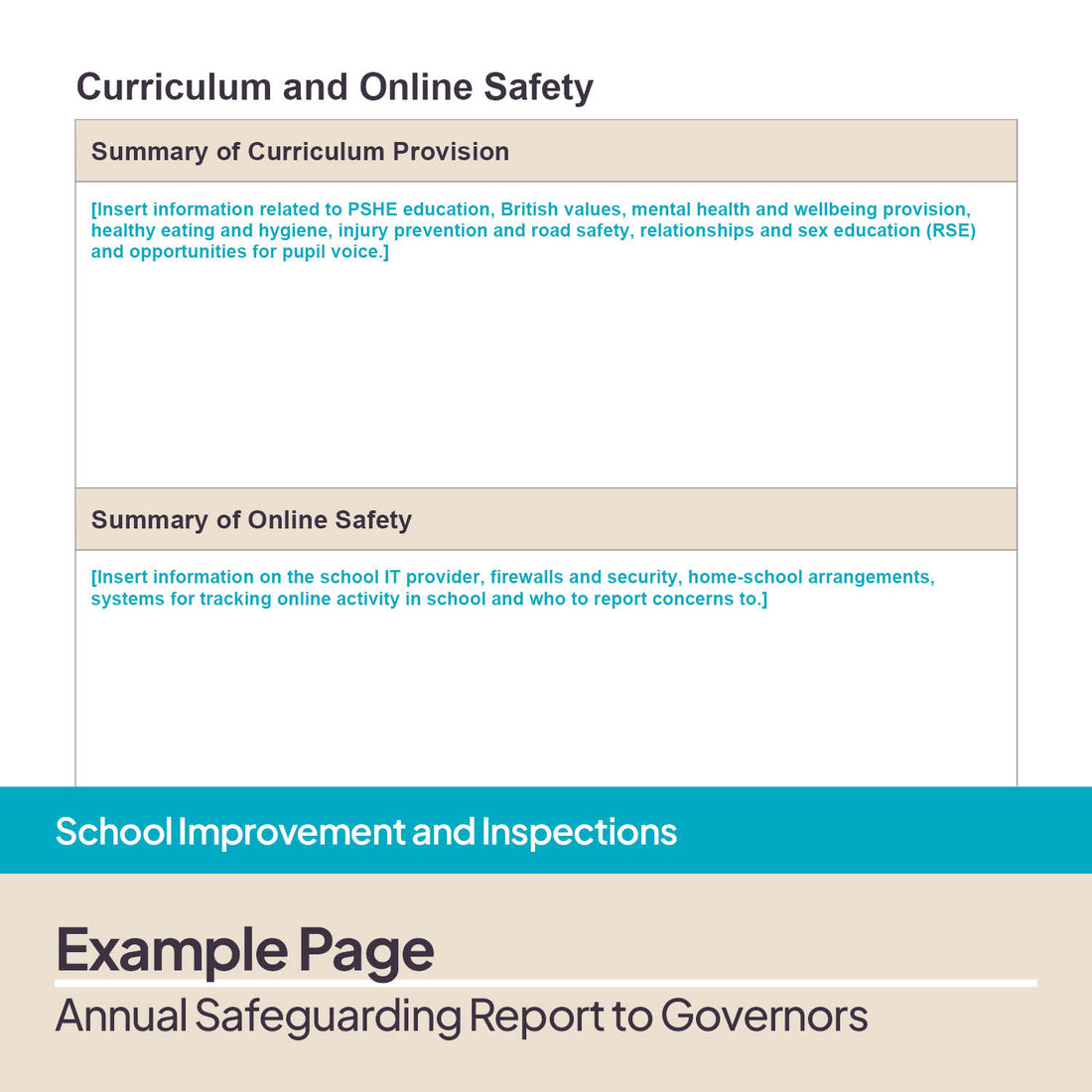 Annual Safeguarding Report to Governors Template | Honeyguide SLS ...
