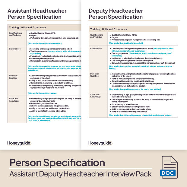 Assistant and Deputy Headteacher Interview Pack | Honeyguide SLS – Honeyguide School Leader Support
