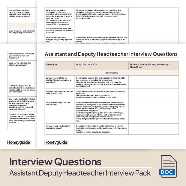 Assistant and Deputy Headteacher Interview Pack | Honeyguide SLS ...