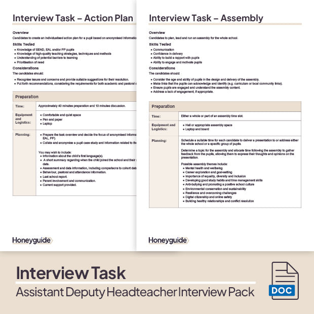 Assistant and Deputy Headteacher Interview Pack | Honeyguide SLS – Honeyguide School Leader Support