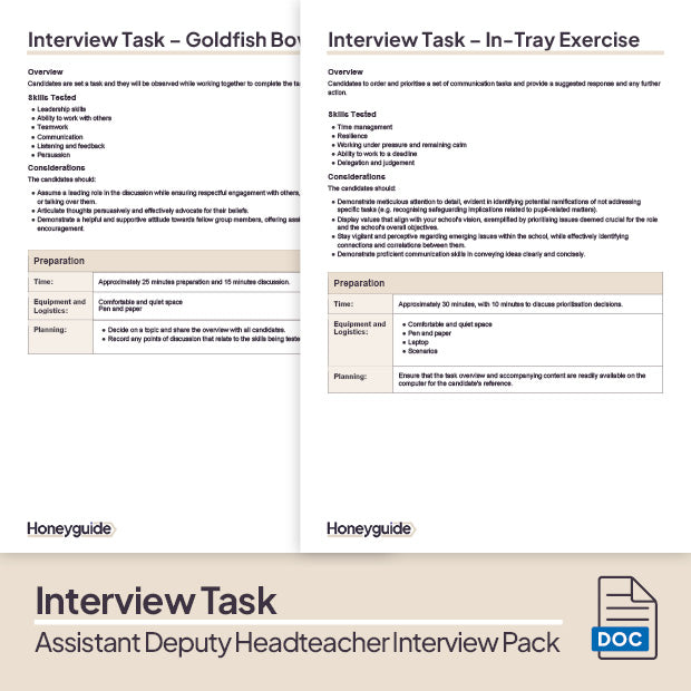 Assistant and Deputy Headteacher Interview Pack | Honeyguide SLS ...