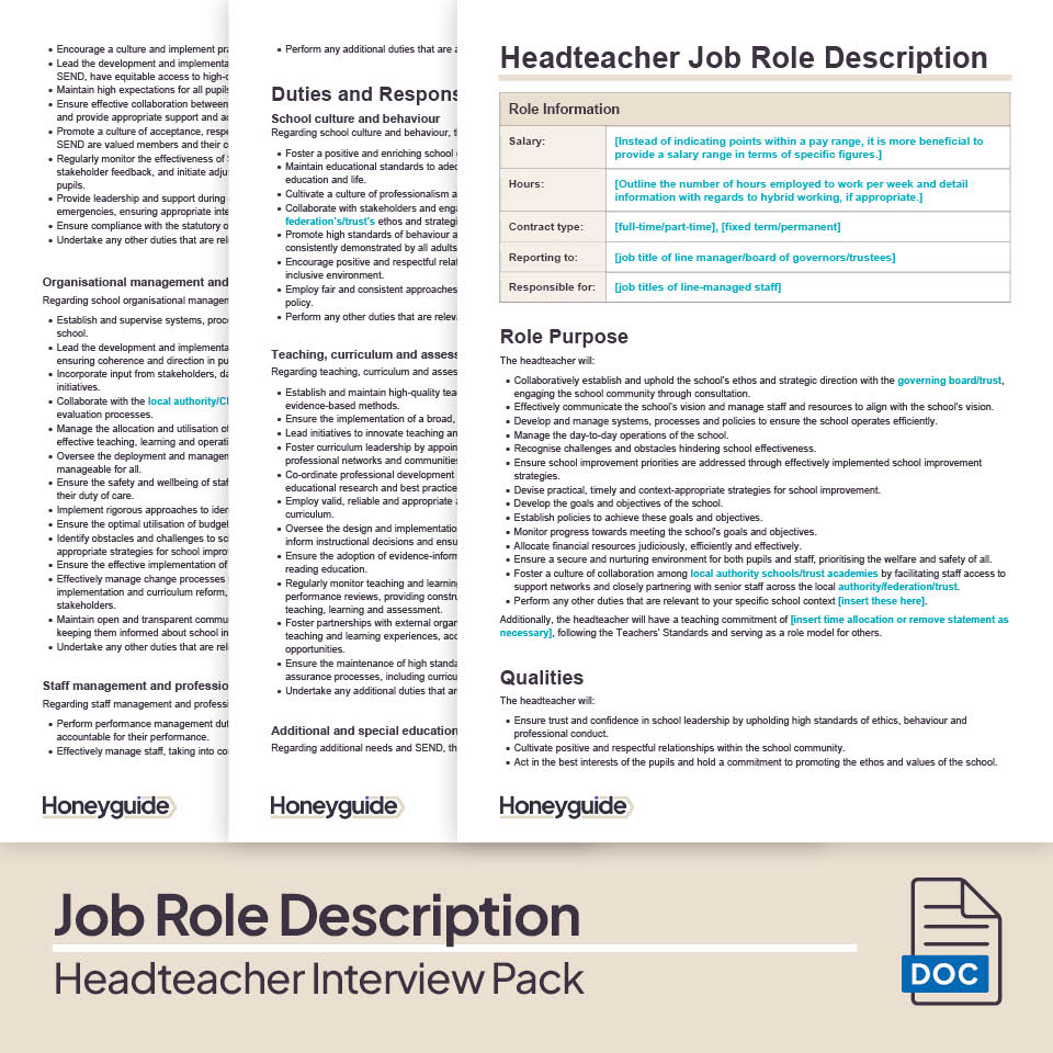 Headteacher Interview Pack | Honeyguide School Leader Support