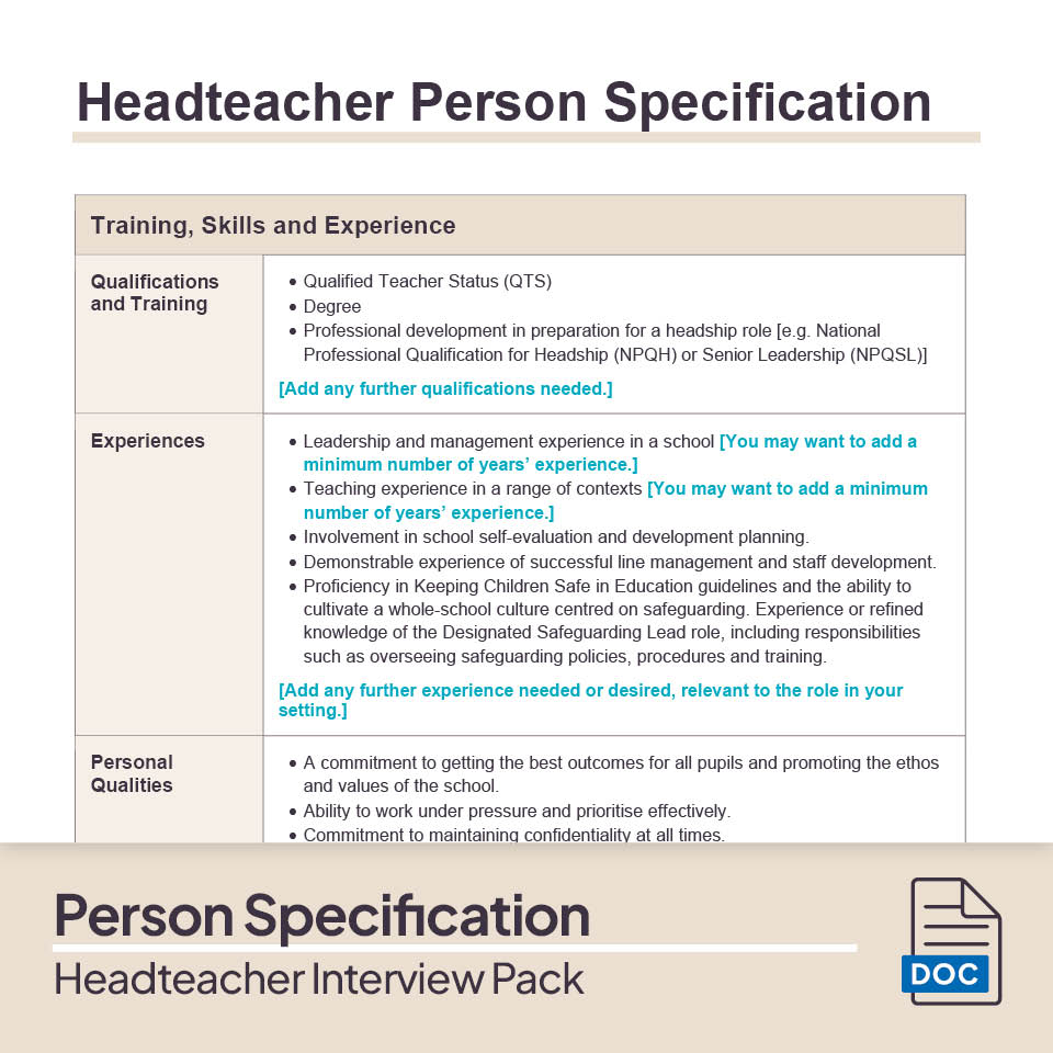 Headteacher Interview Pack | Honeyguide School Leader Support