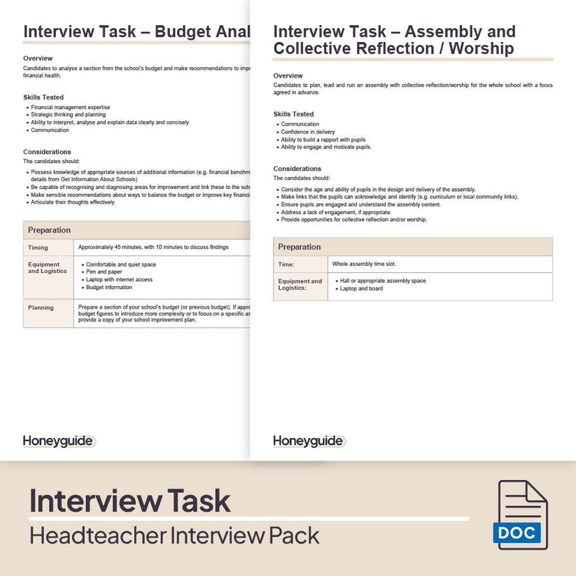 Headteacher Interview Pack | Honeyguide School Leader Support