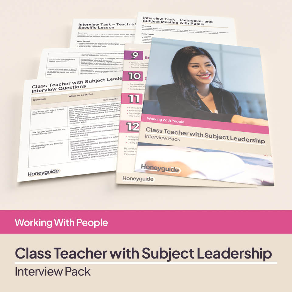 Class Teacher with Subject Leadership Interview Pack | Honeyguide SLS ...