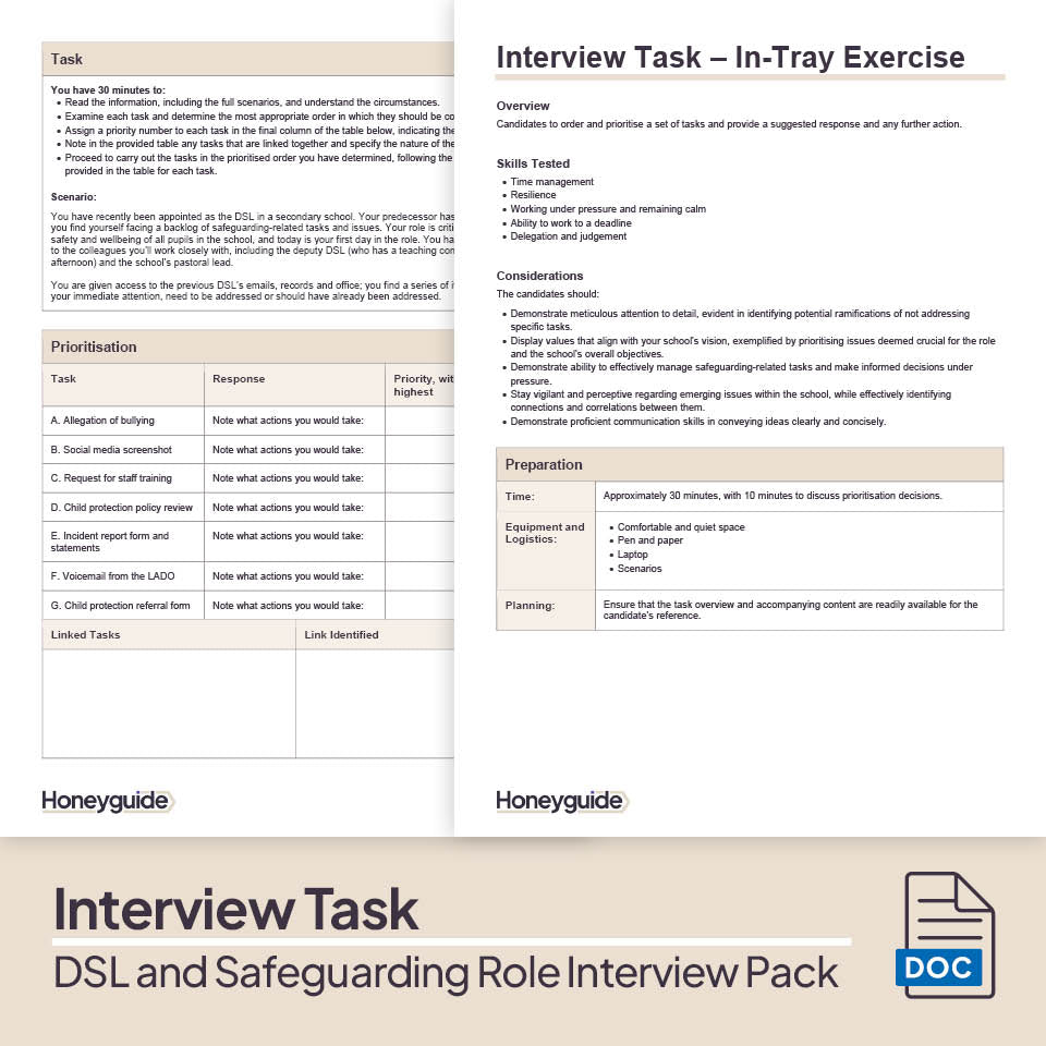 DSL and Safeguarding Role Interview Pack | Honeyguide SLS – Honeyguide ...