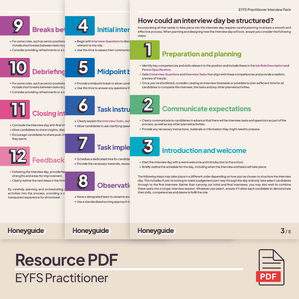 EYFS Practitioner Interview Pack | Honeyguide SLS – Honeyguide School ...