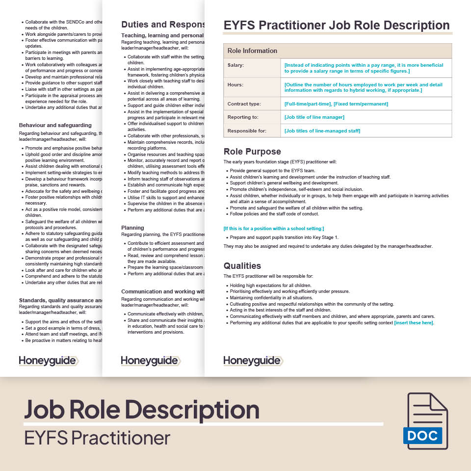 EYFS Practitioner Interview Pack | Honeyguide SLS – Honeyguide School ...