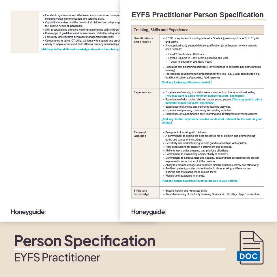 EYFS Practitioner Interview Pack | Honeyguide SLS – Honeyguide School ...
