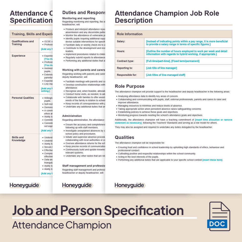 Attendance Champion Interview Pack | Honeyguide SLS – Honeyguide School Leader Support