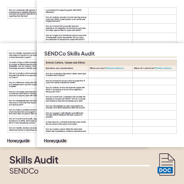 SENDCo Skills Audit Pack | Honeyguide School Leader Support