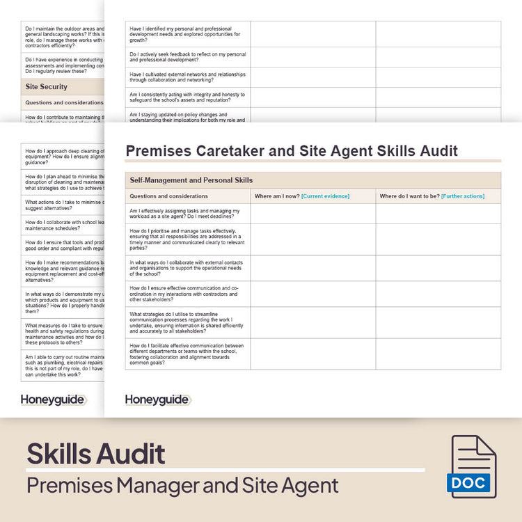 Premises Caretaker and Site Manager Skills Audit Pack | Honeyguide SLS ...